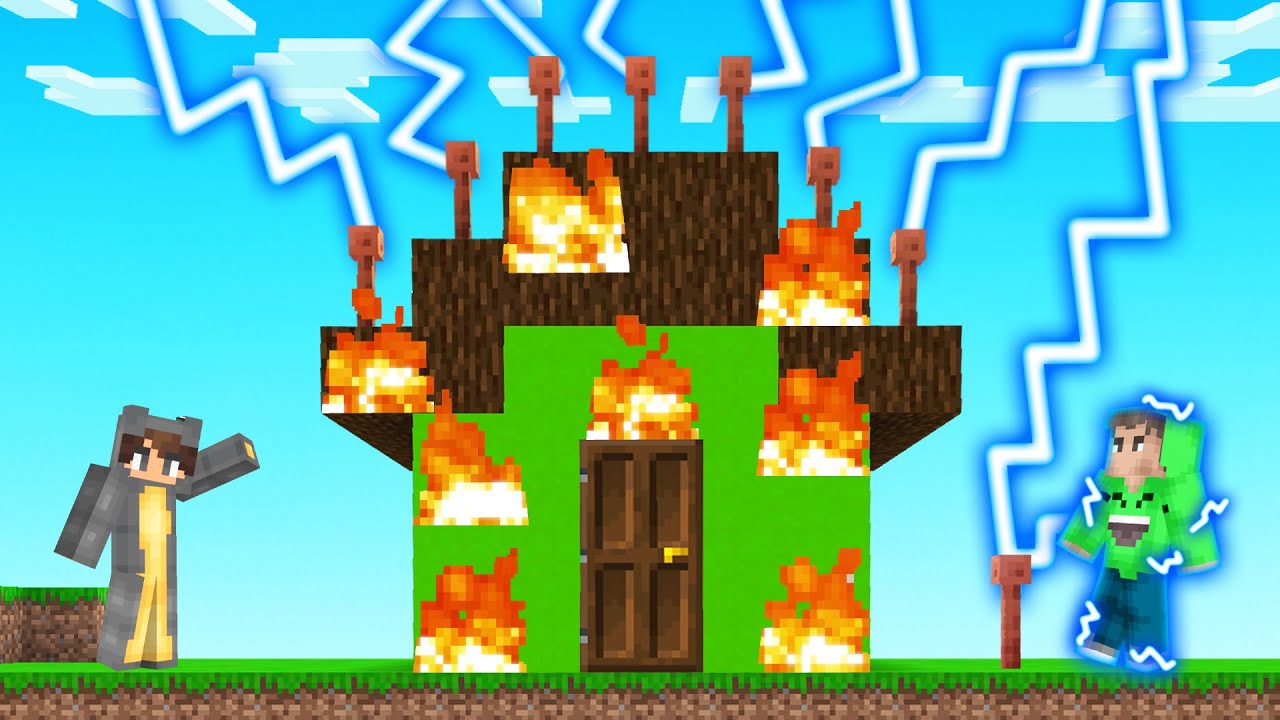 I TROLLED Jelly’s House With LIGHTNING RODS! (Minecraft) - YouTube