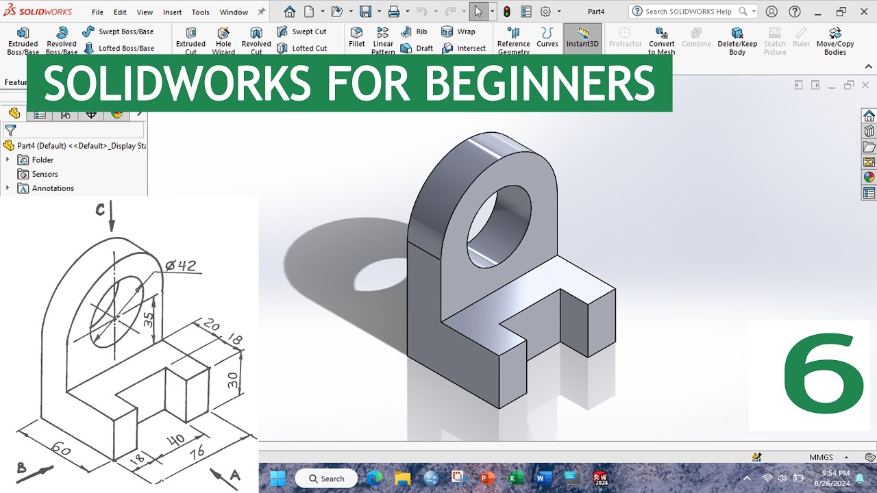 SolidWorks for Beginners | Modeling Practice 6 - YouTube