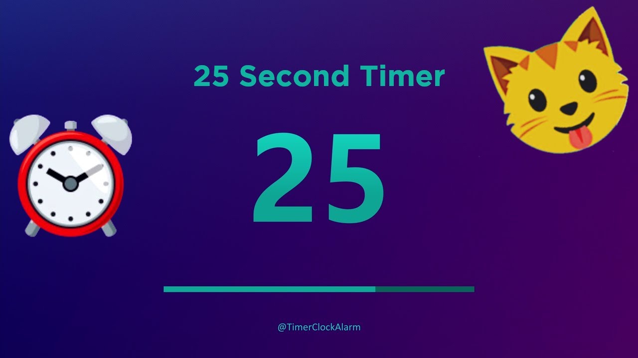 🔴 25 Second Timer 🔴 (Countdown) with Alarm - YouTube