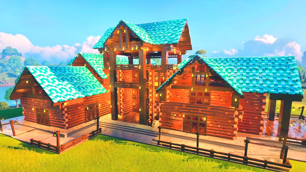 LEGO Fortnite Builds: LOG MANSION with Base Sets - YouTube