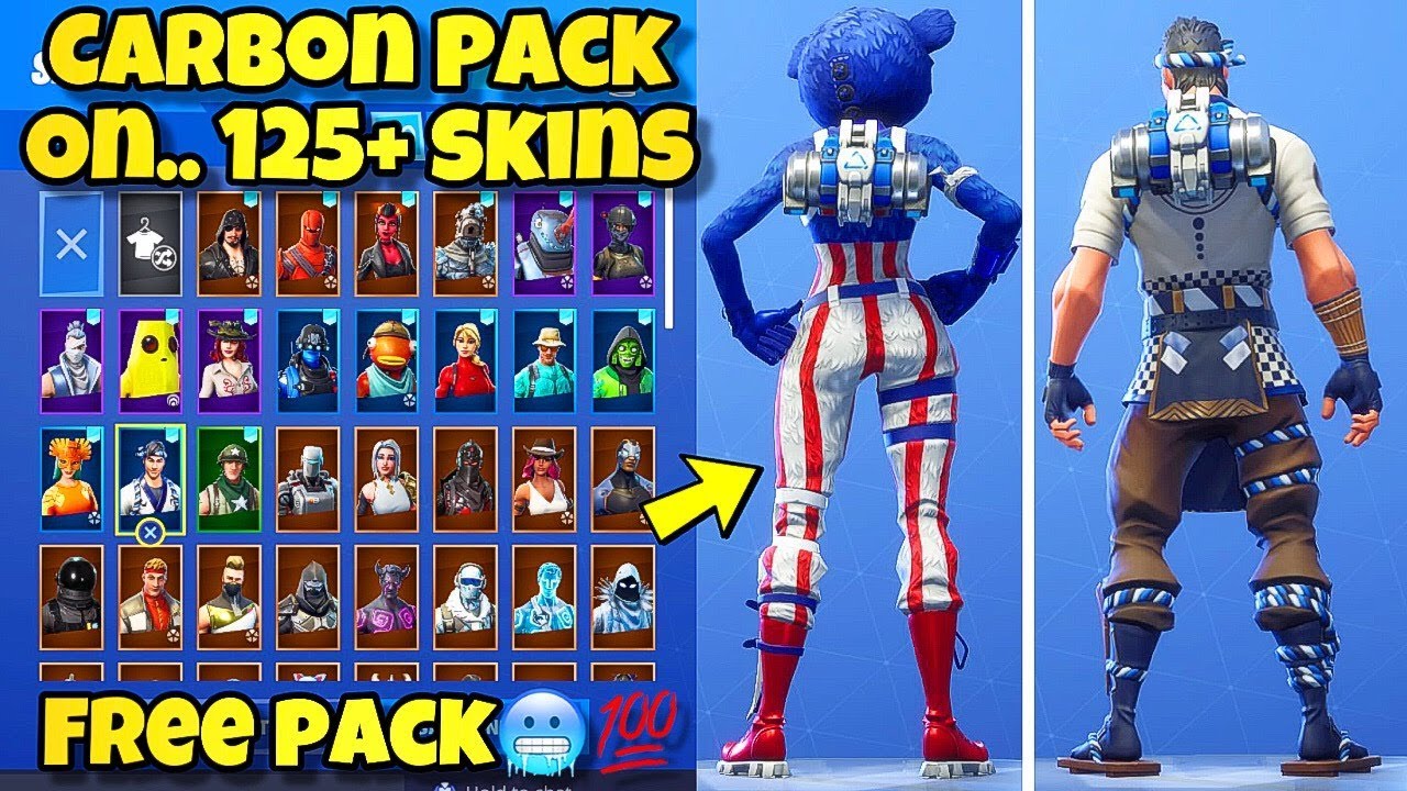 NEW "CARBON PACK" BACK BLING Showcased With 120+ SKINS! Fortnite Battle ...
