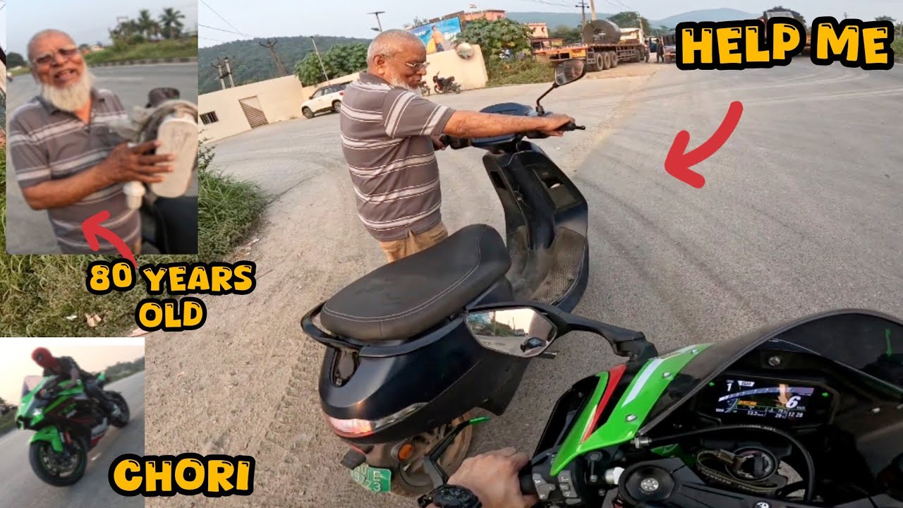 Old Man Needs Help On Highway 😱 Zx10r Chori Ho gyi 😡 - YouTube