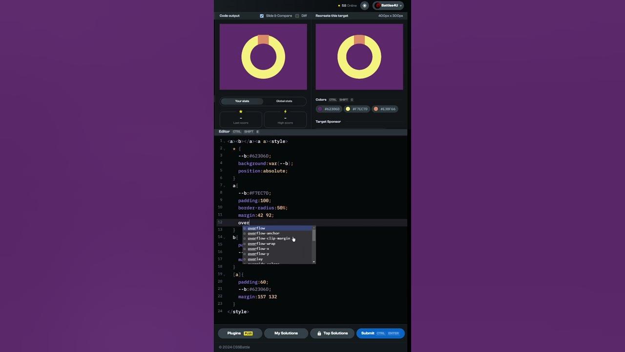 19 10 2024 Css Battle Daily Challenge 100 Match Css Html Cssbattle Shorts Battles4u