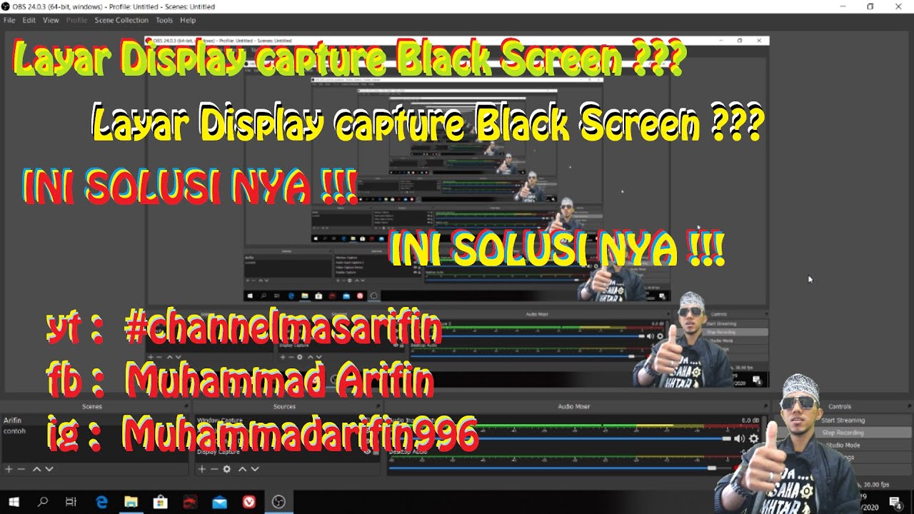 Cara Setting Layar Hitam OBS Display capture BLACK SCREEN SINGKAT PADAT ...