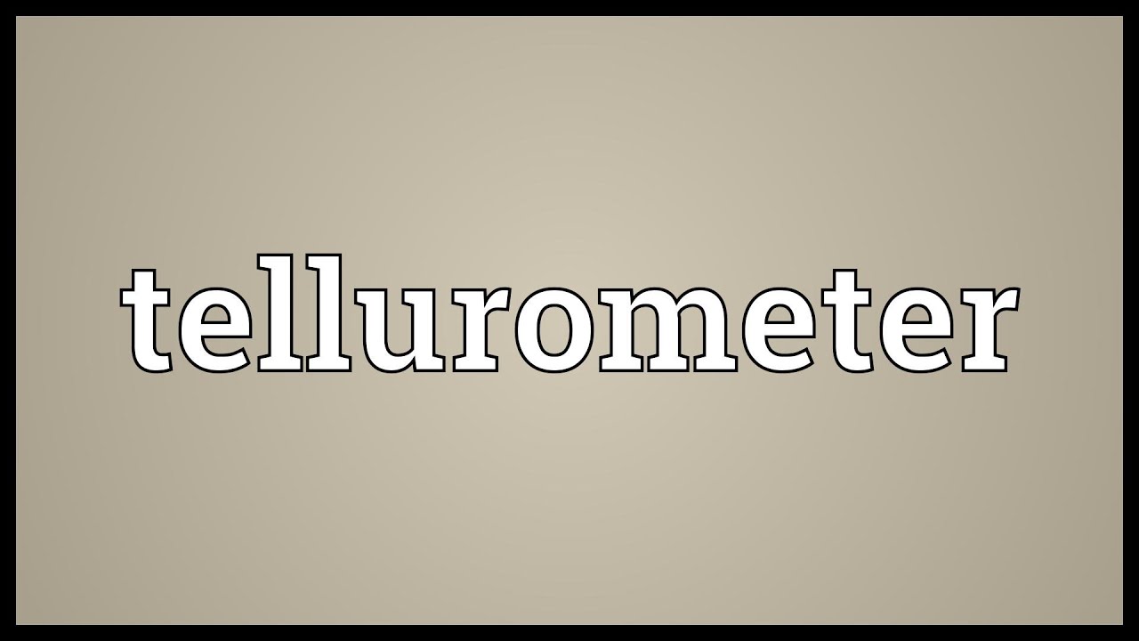 Tellurometer Meaning - YouTube