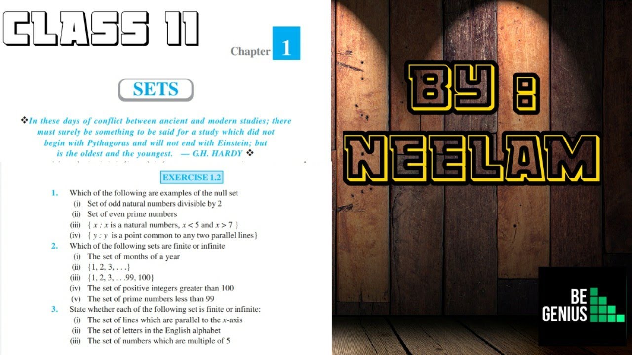 Class XI Sets exercise 1.2 - YouTube