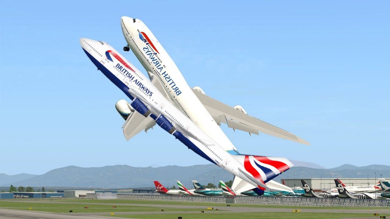 Impossible Landing BRITISH AIR BOEING 747 at Gibraltar Airport MFS2020 ...