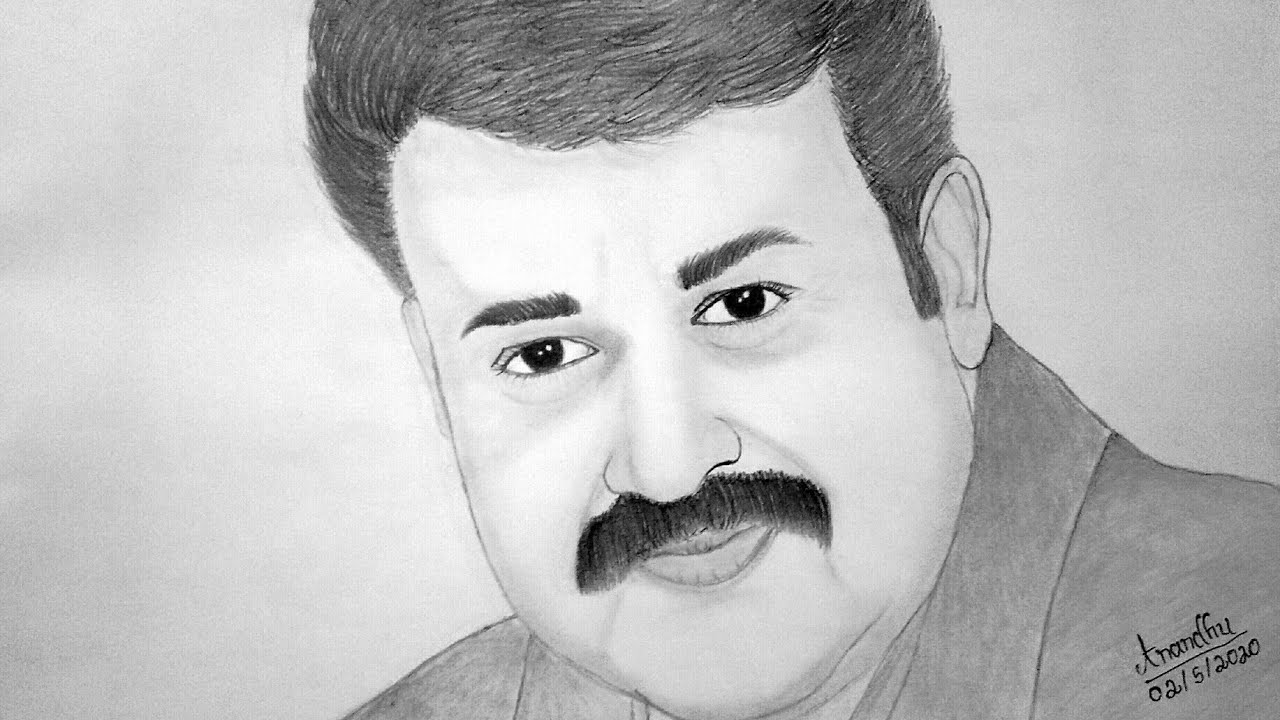 Pencil sketch of #mohanlal# - YouTube