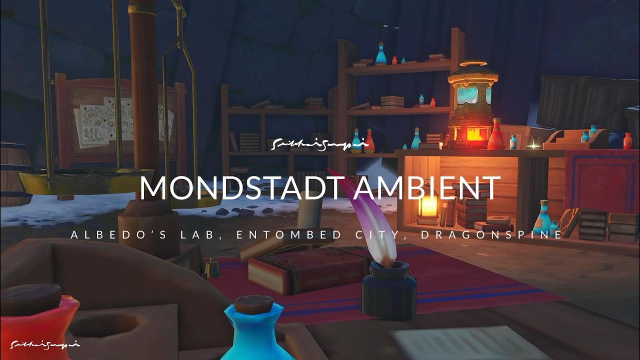 Albedo's Lab Dragonspine Mondstadt Ambient Background Music (35 Min ...
