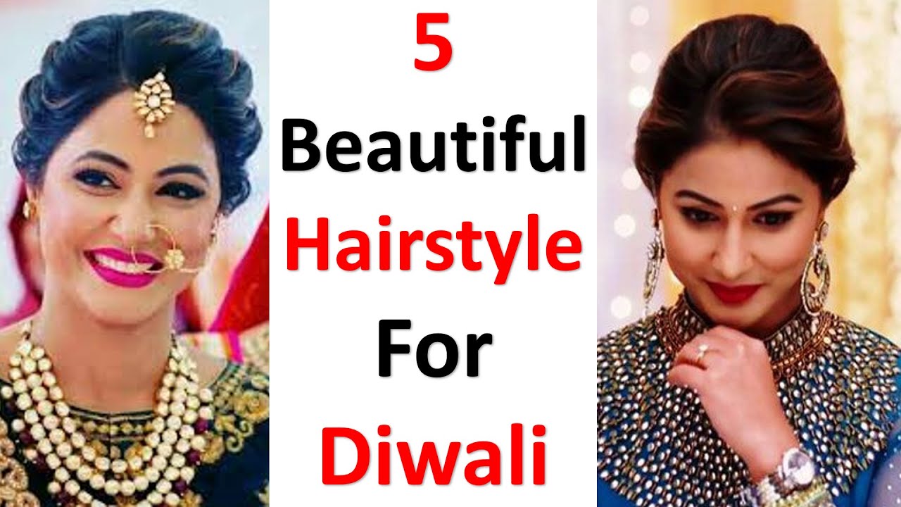 5 beautiful hairstyle for diwali - YouTube
