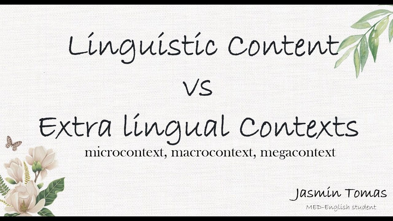 lingual vs extralinguistic context - YouTube