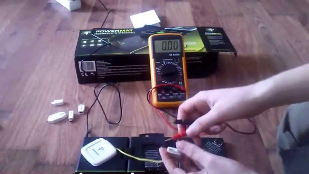 Unboxing and Measuring Voltage of a PowerMat Wireless Charger - YouTube