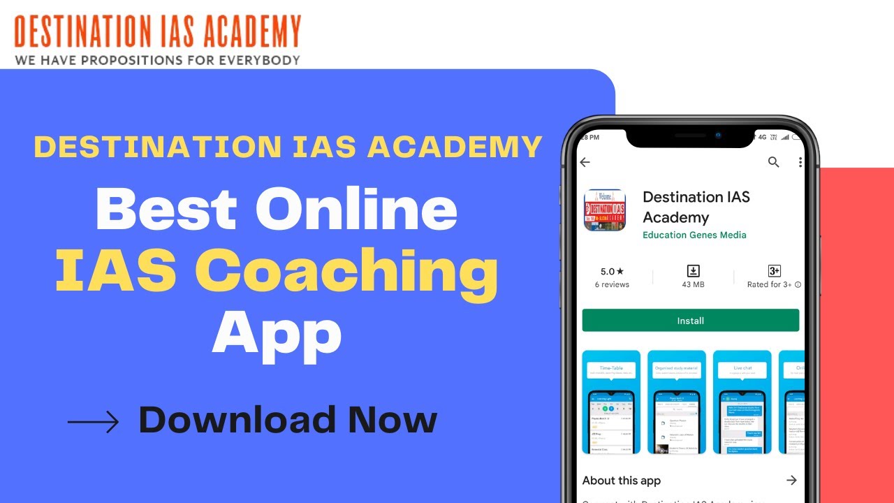 Destination IAS Academy Online Coaching App - Clear IAS Exam in 1st ...