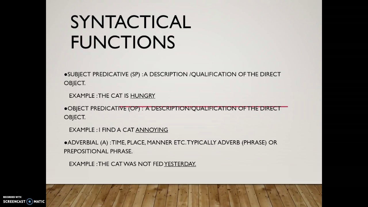 Syntactical Categories Functions And Roles Youtube