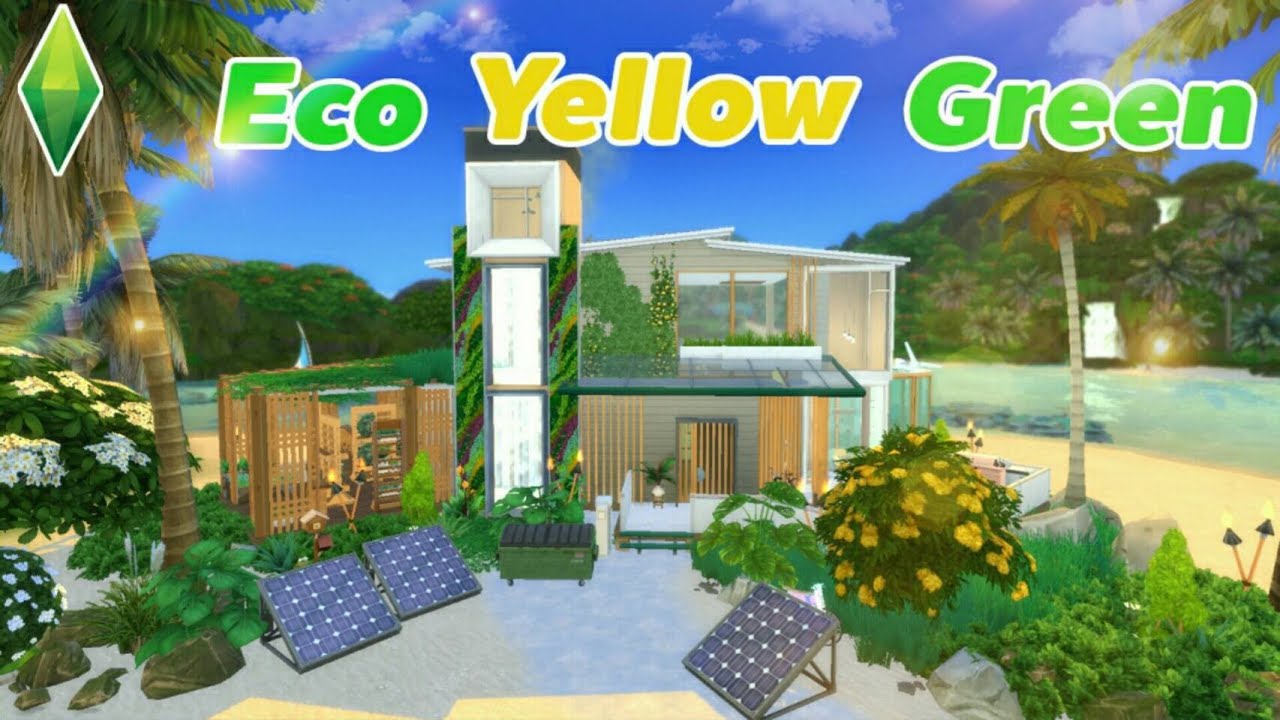 Eco Yellow Green - The Sims 4 [สร้างบ้าน ] l Speed Build l NO CC - YouTube