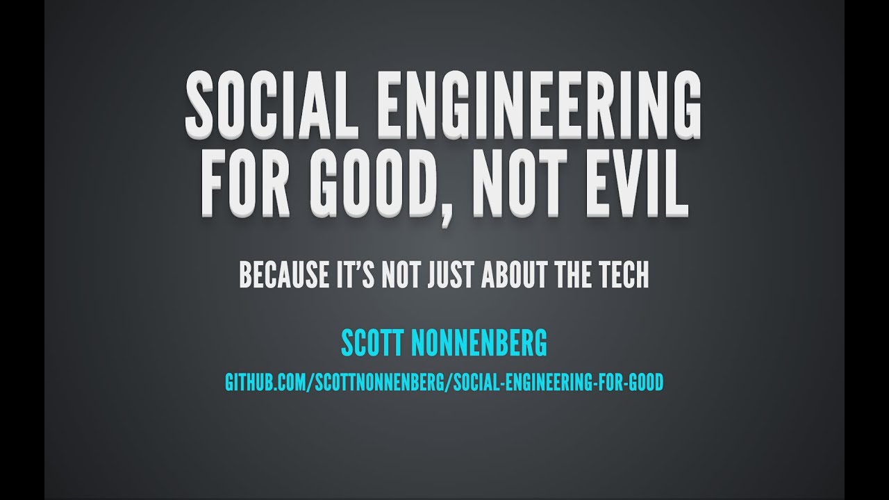 Software Engineering for Good, Not Evil - YouTube