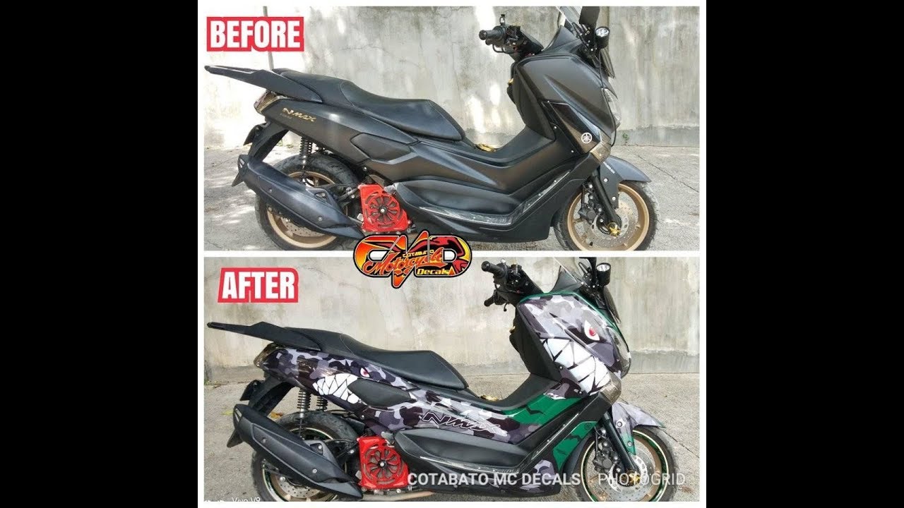YAMAHA NMAX | GREE CAMO SHARK| COTABATO MC DECALS - YouTube