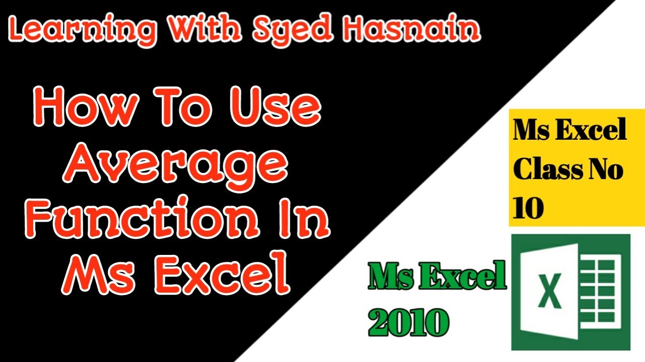 How To Use Average Function In Ms Excel 2010 YouTube how-to-use-average-function-in-ms-excel-2010-youtube