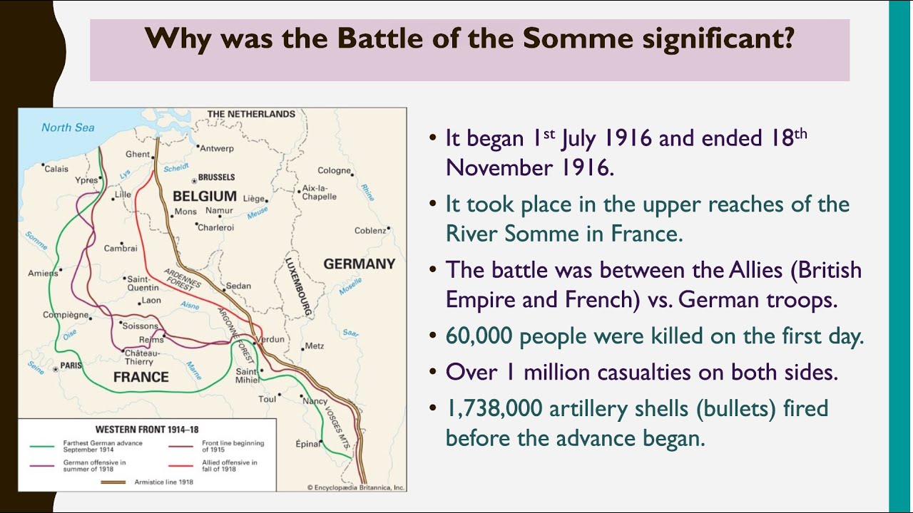 Week 3- Lesson 2- Battle of the Somme - YouTube