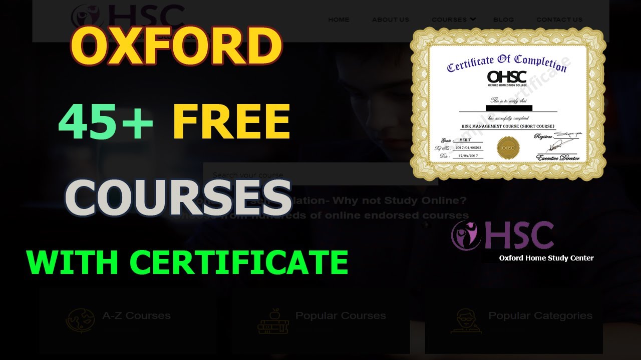 Oxford Free Online Courses With Certificate | Free Courses Online With ...