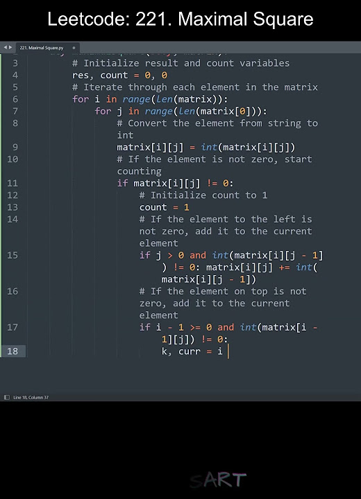 Leetcode 221. Maximal Square in Python | Python Leetcode | Python Coding Tutorial | Python Code ...