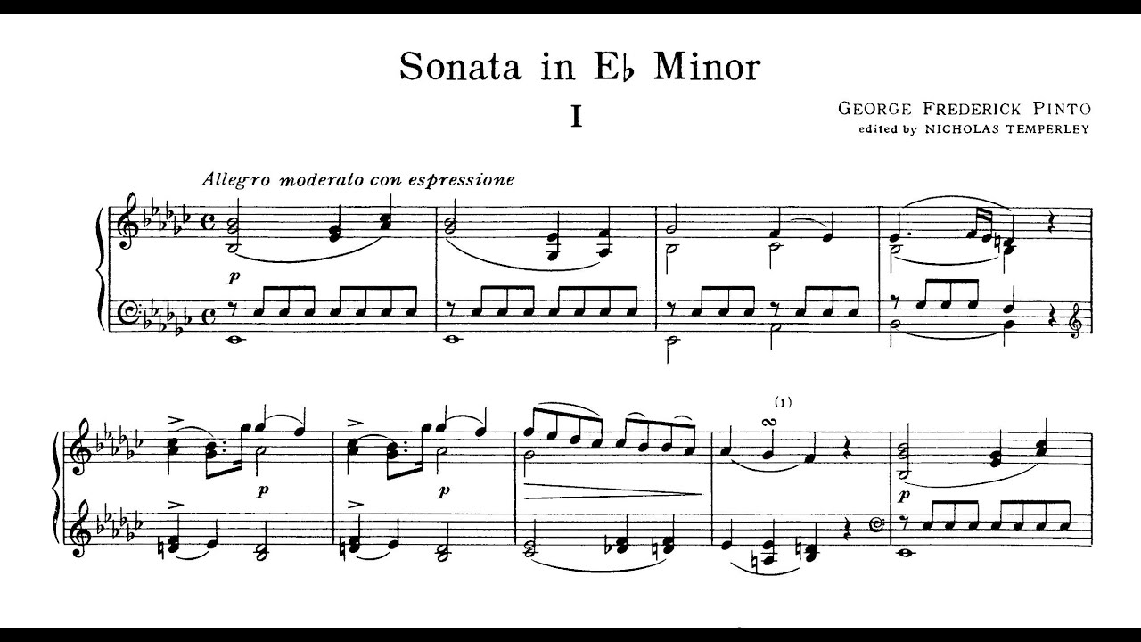 George Frederick Pinto – Piano Sonata E flat minor - YouTube