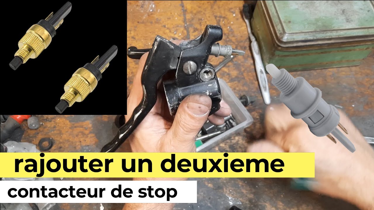 adapter un contacteur de feux stop sur la poignet gauche d'une 103 ...