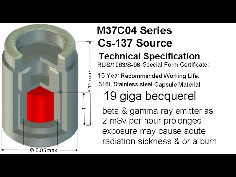 a 6 X 8mm radioactive ceramic cesium 137 mining capsule between Newman ...