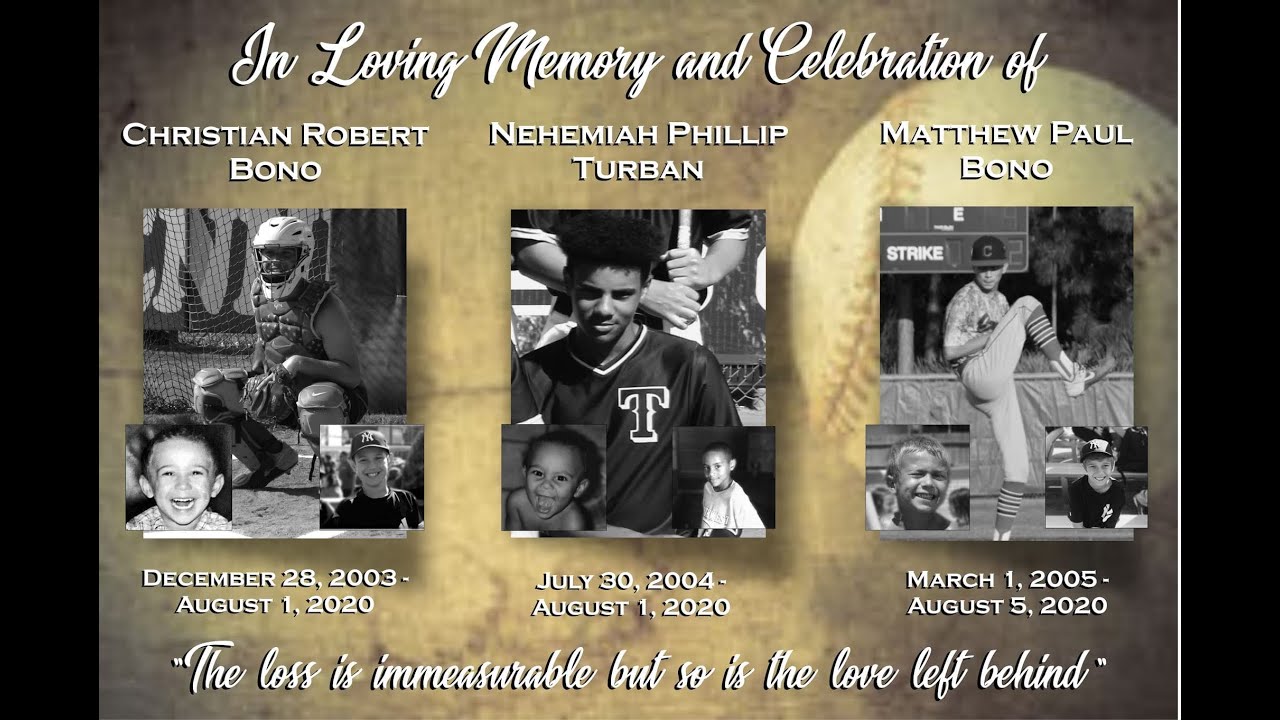 Funeral Service For Nehemiah Turban, Christian Bono & Matthew Bono ...