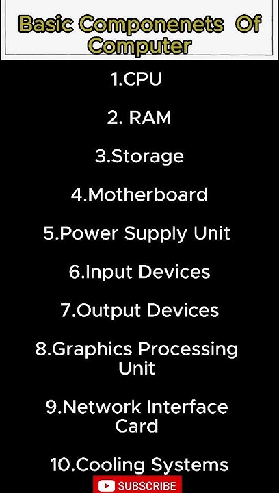 Basic Components Of Computer Shorts Computerparts Hardwarecomponents Computerhardware Youtube