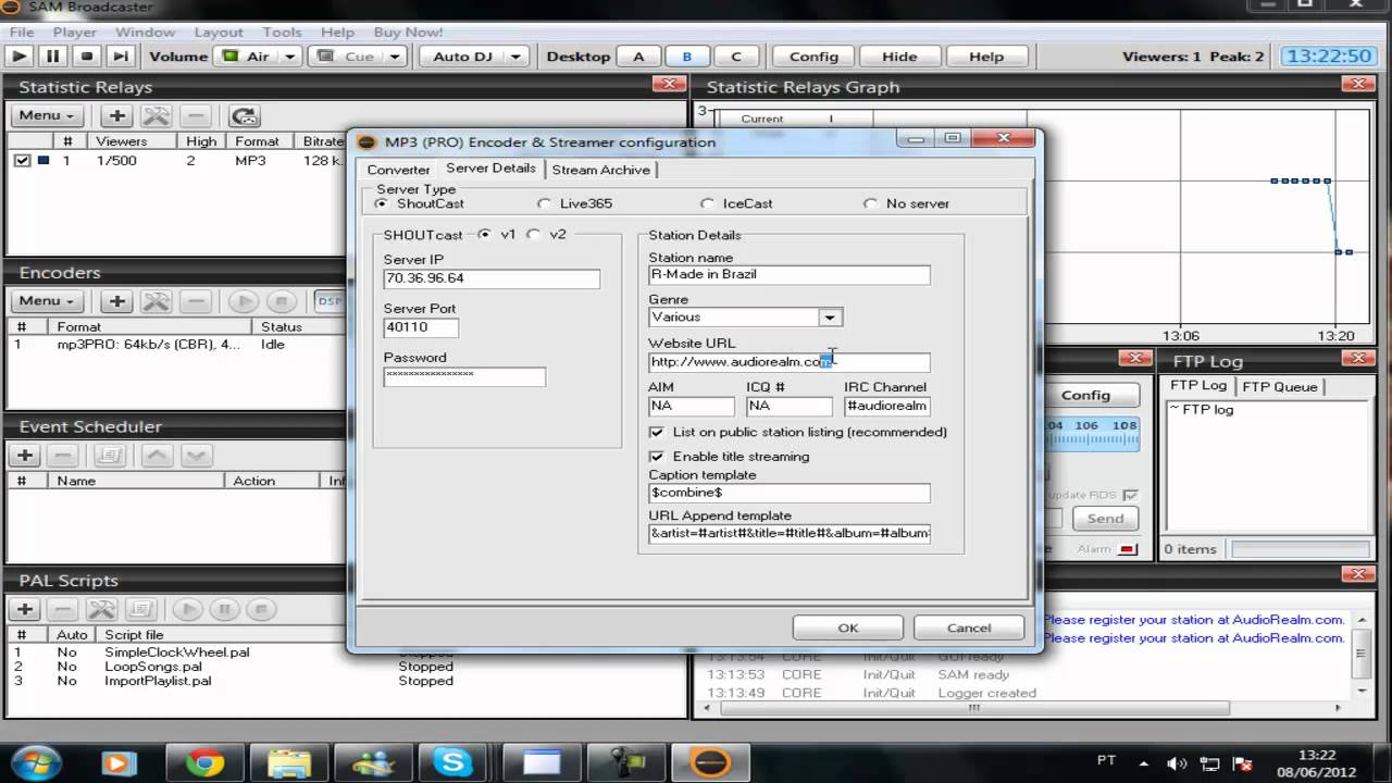 Como configurar Sua Radio no Sam broadCaster 4.9.2 - YouTube
