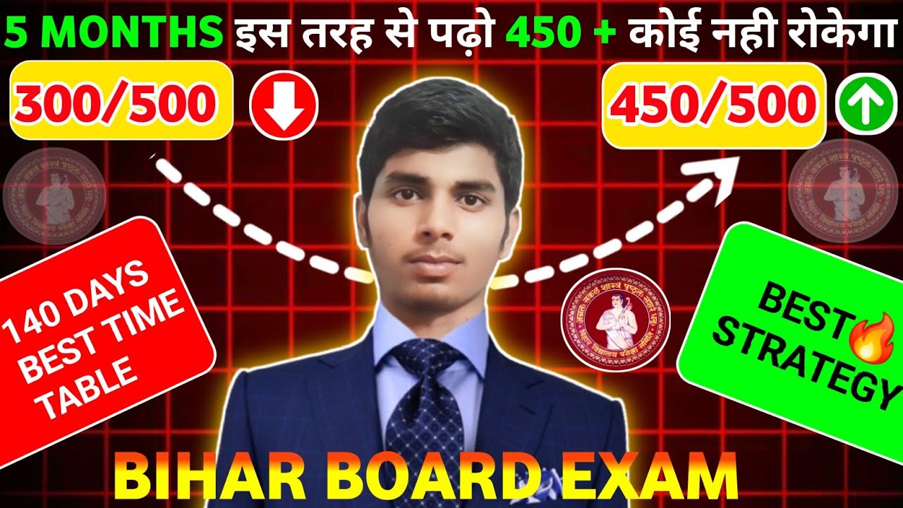 140 Days Best Time Table for Board exam 🔥। Bseb 12th best time table। 5 ...