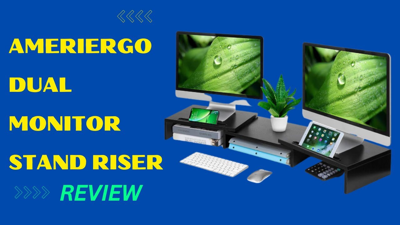 AMERIERGO Dual Monitor Stand Riser for 2 Monitors, Monitor Stand for ...