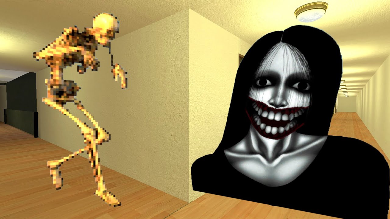 Kuchisake onna And Pixel Skull Nextbot Gmod - YouTube