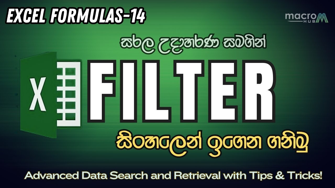 Filter function sinhala | Excel Formulas Sinhala-14 - YouTube