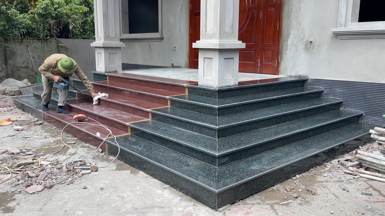 Amazing Techniques Construction & Installation Of Granite Porch Steps ...