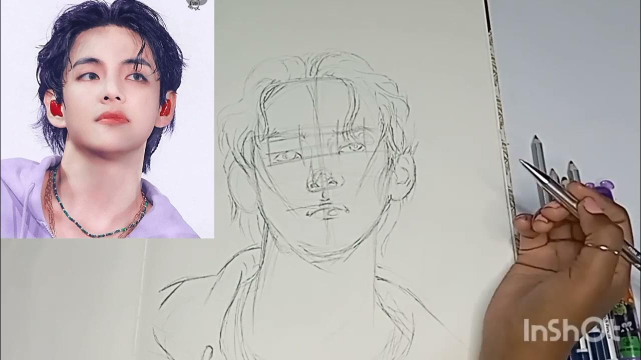 Drawing Bts V // How To Draw BTS Kpop step by step // Easy Way To Draw ...
