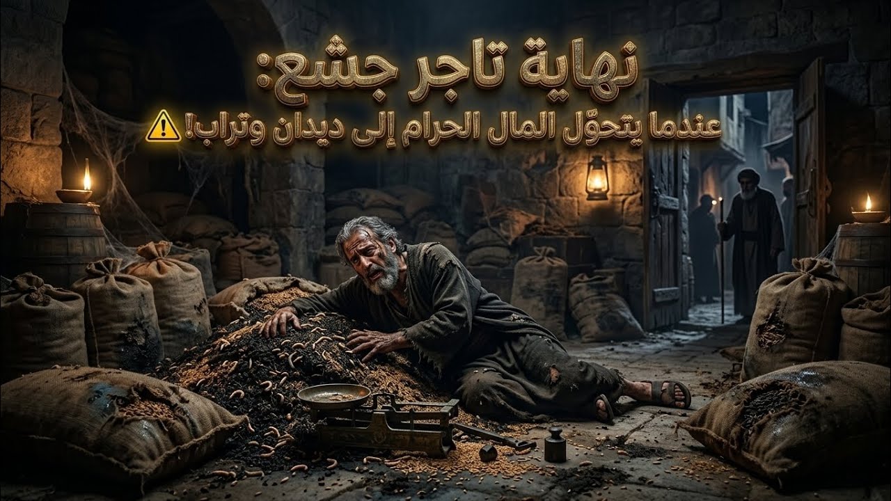 قصة #نهاية_تاجر_جشع :عندما يتحول المال الحرام إلى ديدان وتراب ⚠️ - YouTube