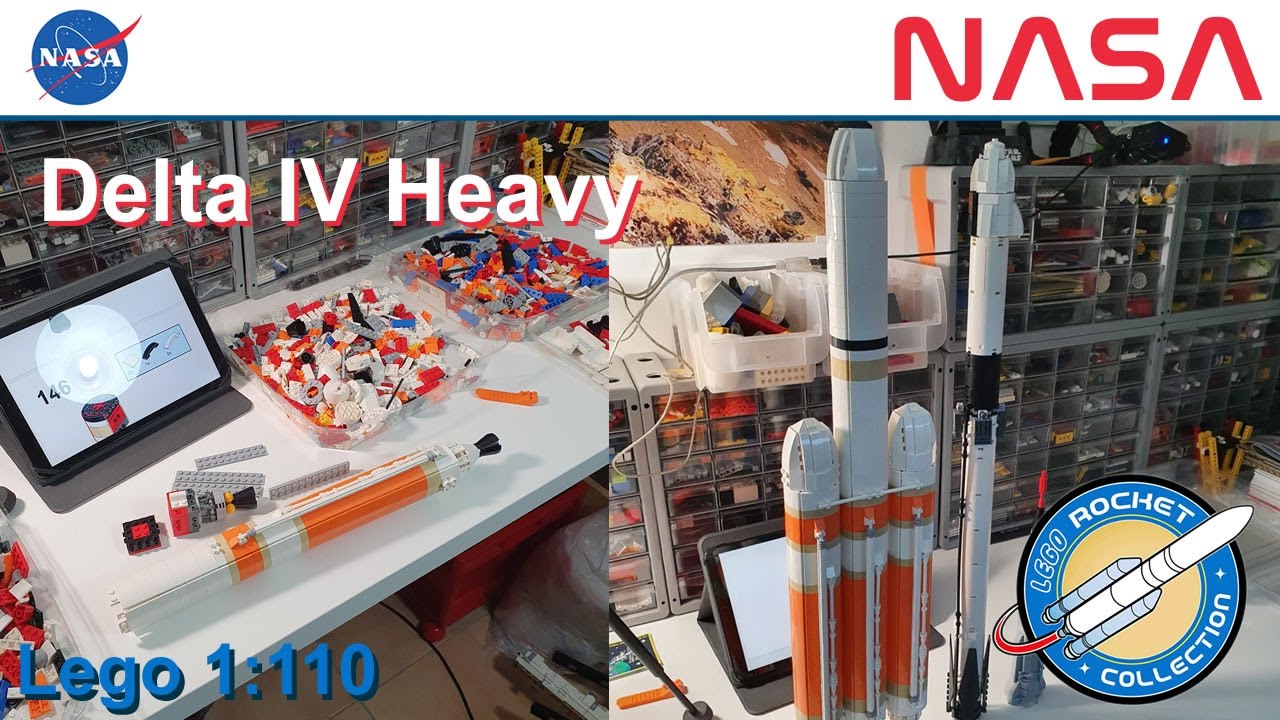 Delta IV Heavy - 1:110 - Lego Rocket Collection - YouTube