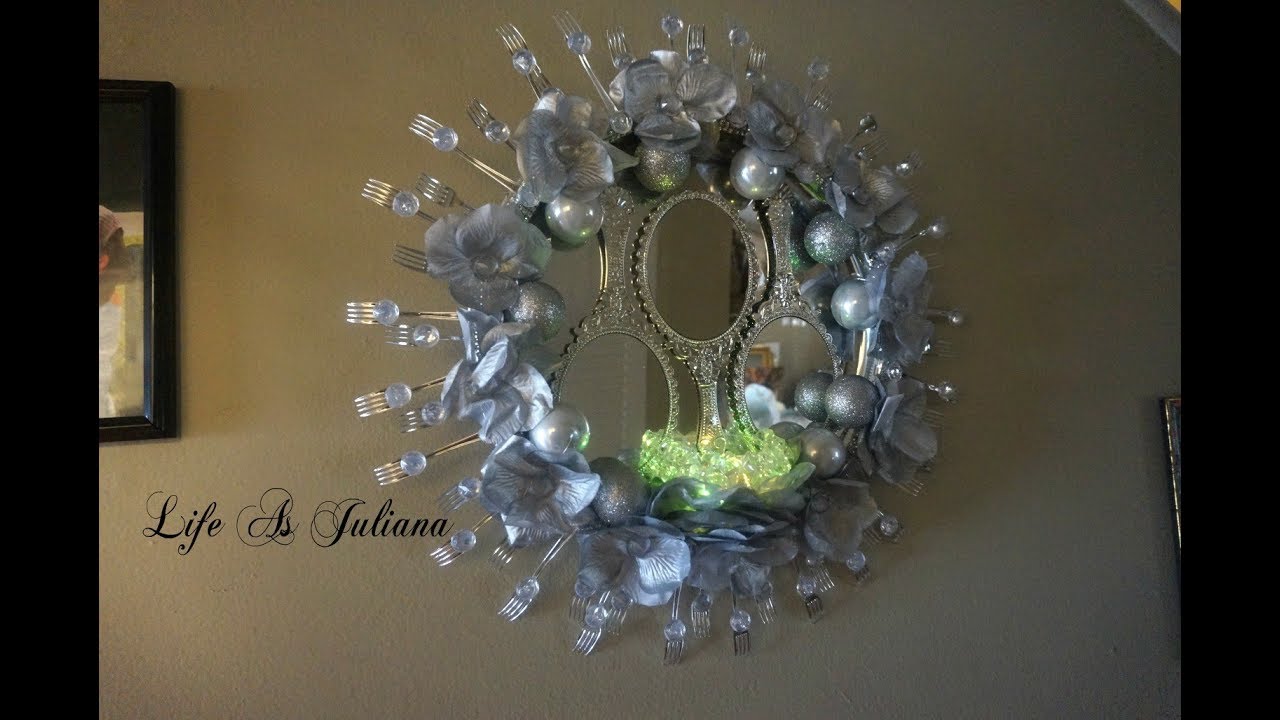 DIY DOLLAR TREE BLING WALL MIRROW #Lifeasjuliana - YouTube