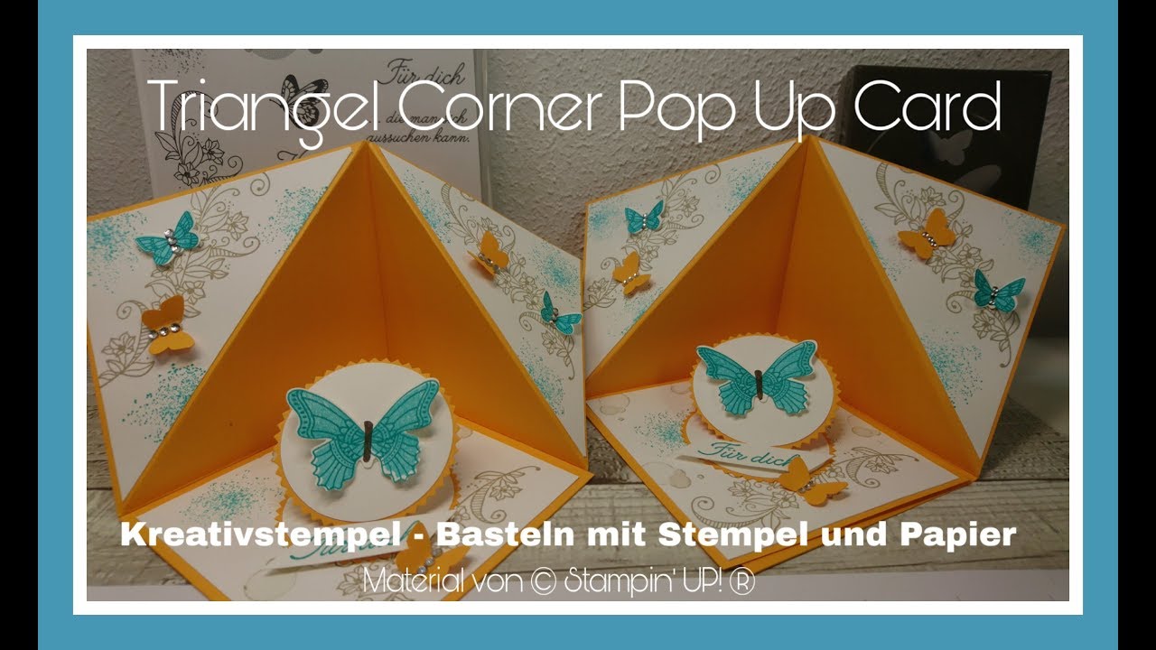 Triangle Corner Pop Up Card Zeltkarte basteln mit Stampin` Up! - YouTube