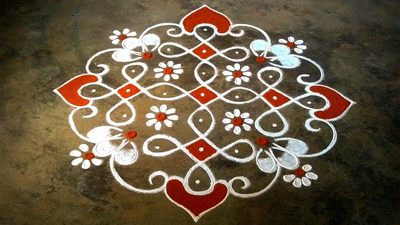 sikku kolam 7*1 dots | 🥰traditional rangoli kolam ⚛️ | simple tamil ...
