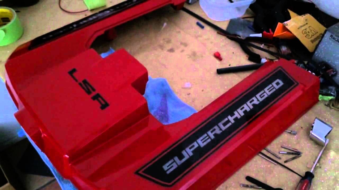 ZL1 Custom lighted engine cover - YouTube