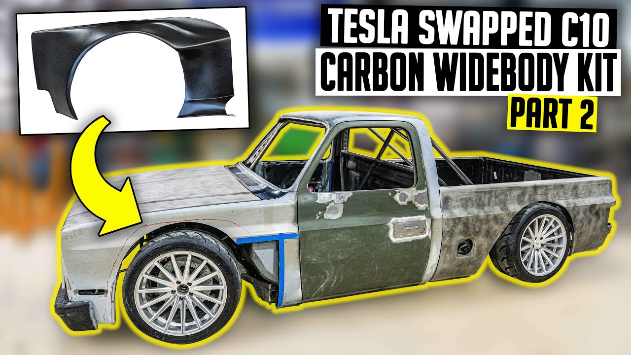 Finishing the Carbon Fiber Widebody Kit For Tesla Swapped Squarebody pt ...