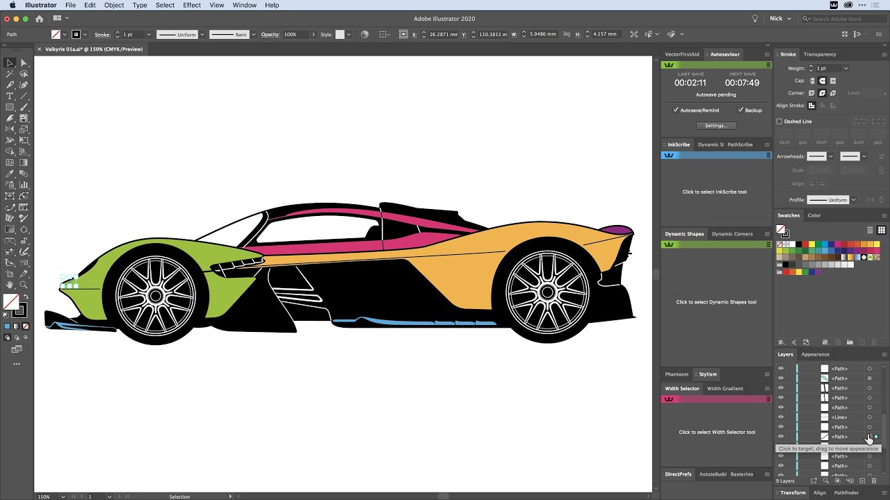 Astute Graphics - Aston Martin Valkyrie vector artwork recreation - YouTube