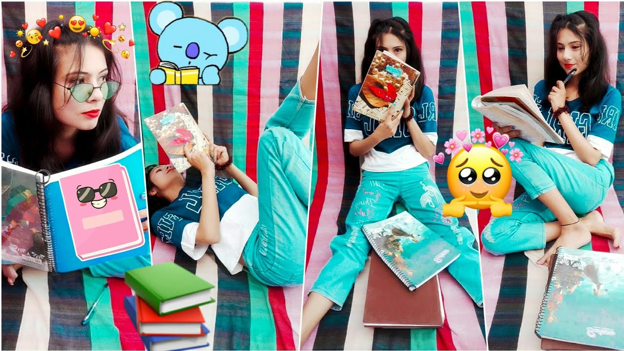 poses with book for girls part-1 // book poses for girls - YouTube