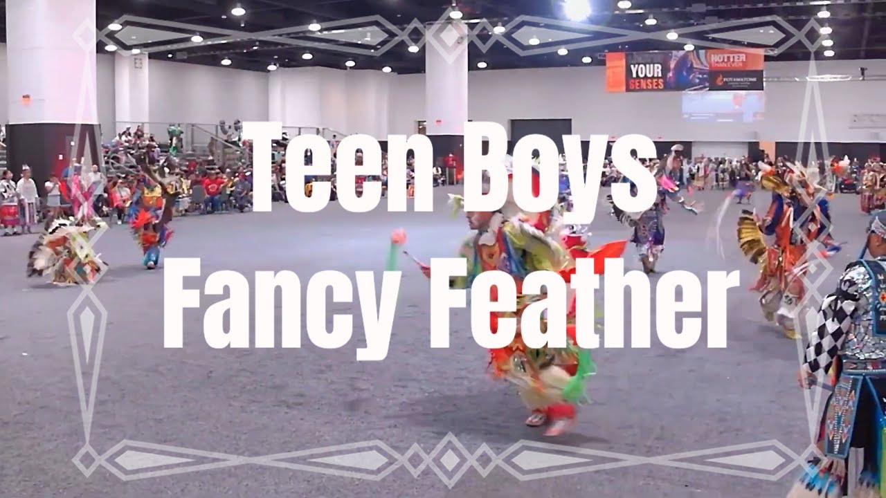 Teen Boys Fancy Feather - 2024 Hunting Moon Pow Wow - Powwows.com - YouTube