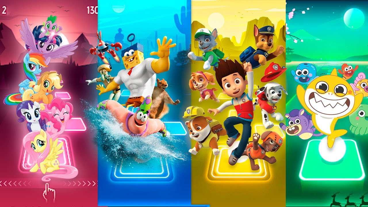 My little Pony team vs Sponge Bob team vs Paw Patrol team vs Baby Shark ...