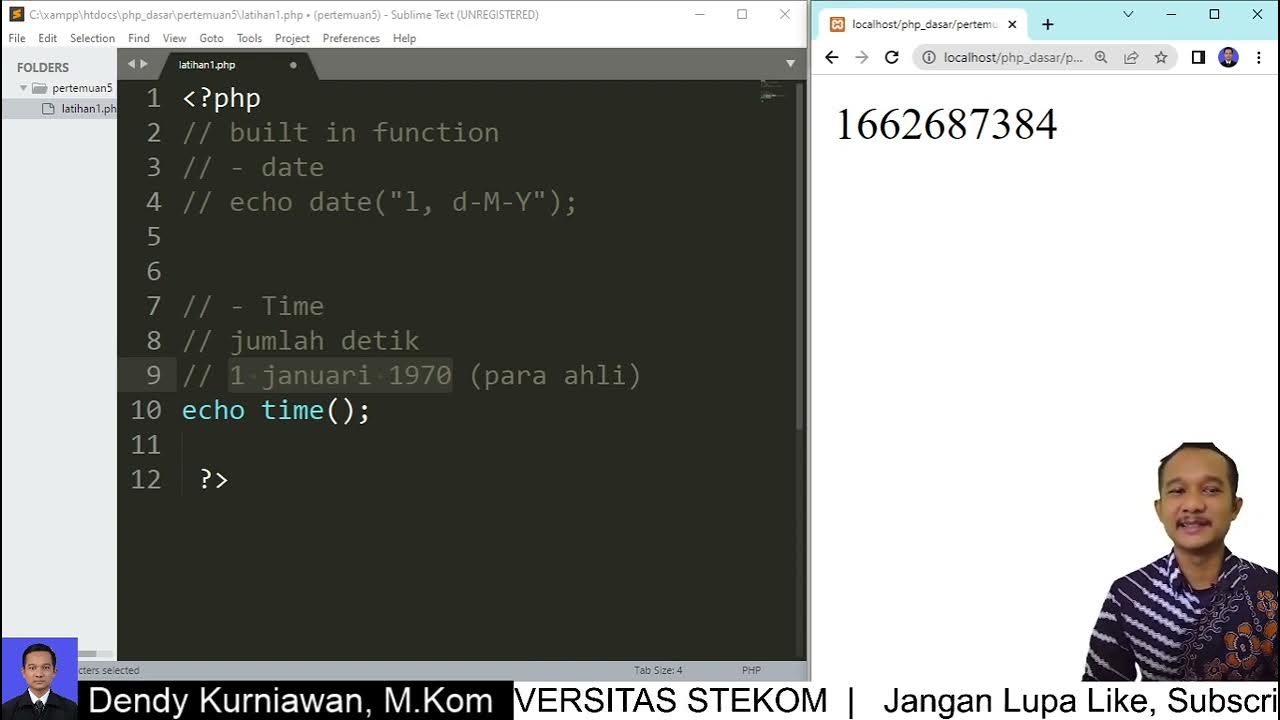 FUNCTION PADA PHP - P5 - PEMROGRAMAN WEB 2 - YouTube