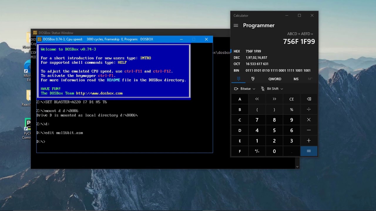 Multiplication of two 16bit numbers. - YouTube